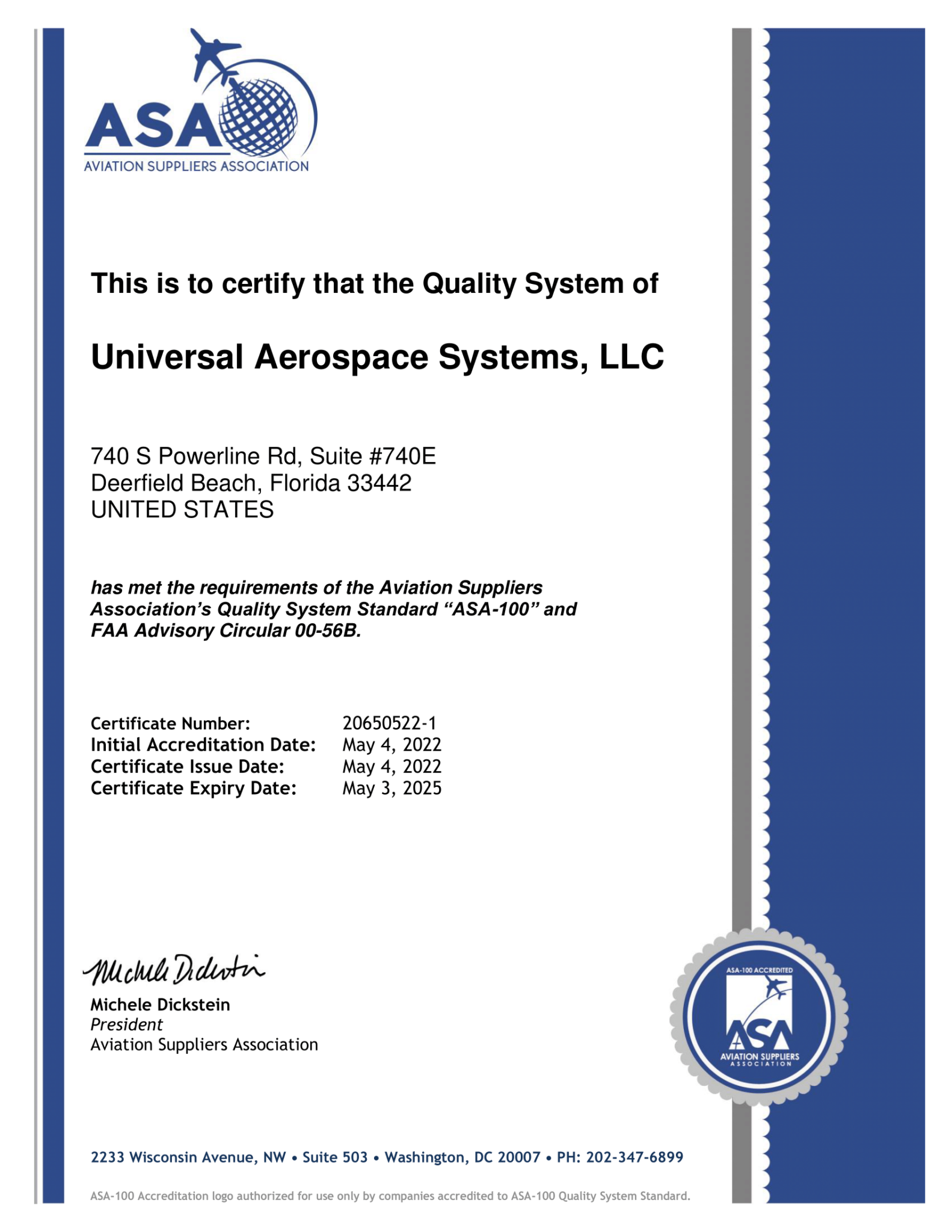 Quality – Universal Aerospace Systems